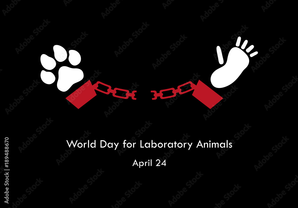 World Day for Laboratory Animals vector. Against cruelty to animals ...