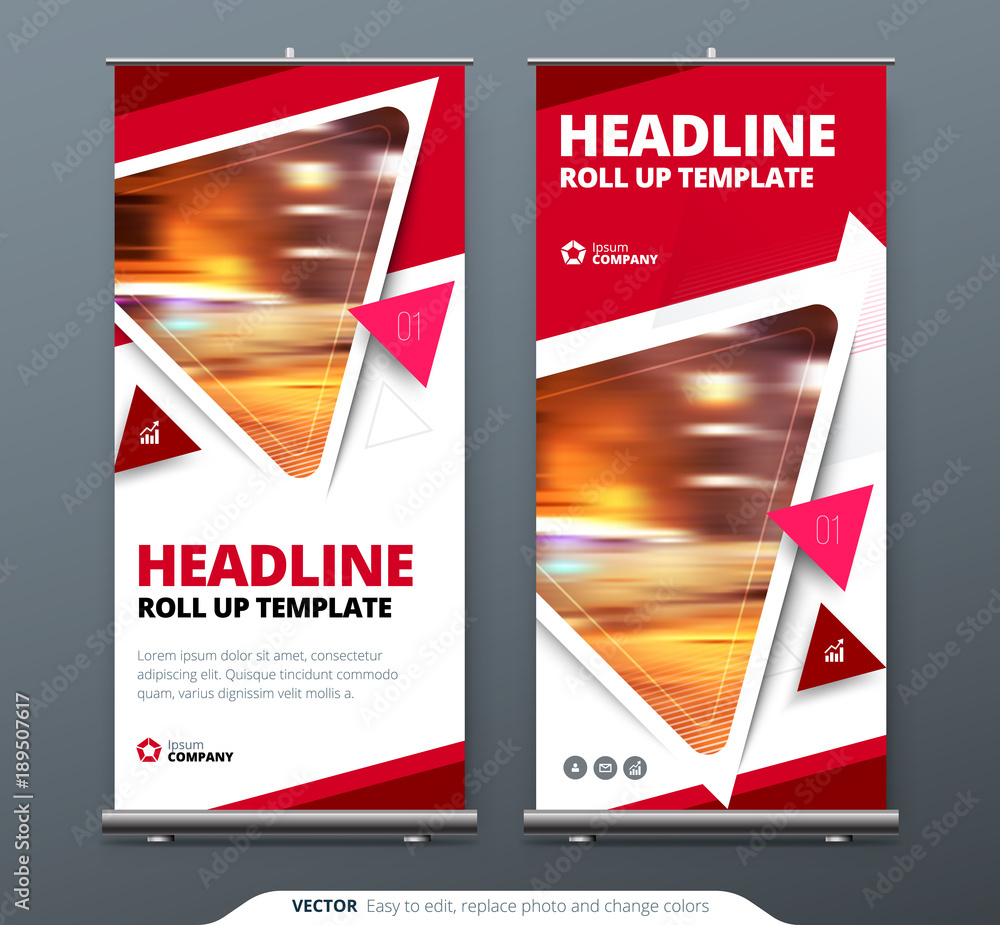 Business Roll Up Banner stand. Presentation concept. Abstract modern ...