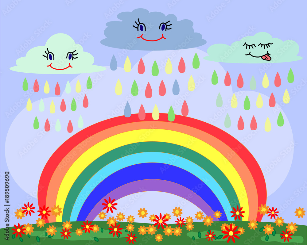 Rainbow Rain Flowers