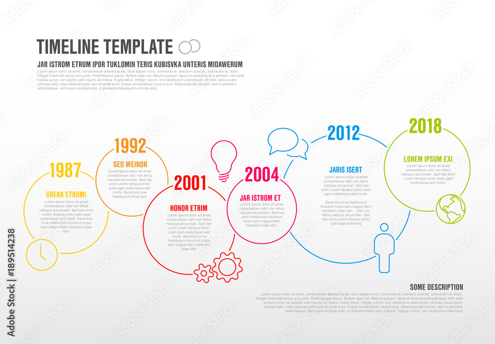 Overlapping Circles Timeline Infographic 2 Stock Template | Adobe Stock