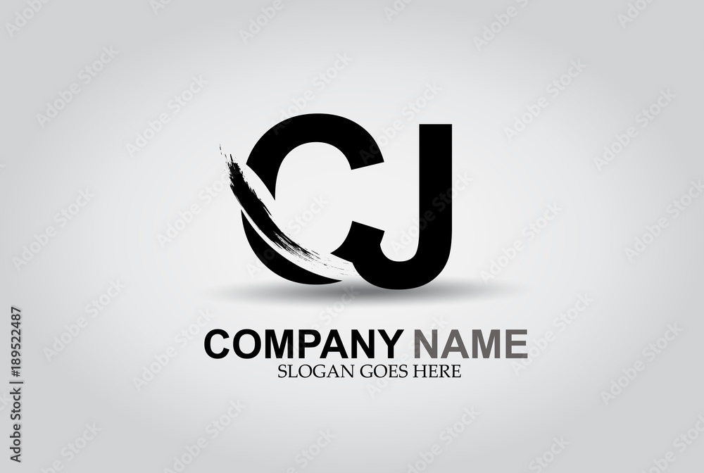 CJ Splash Brush Letters Design Logo Stock Vector | Adobe Stock