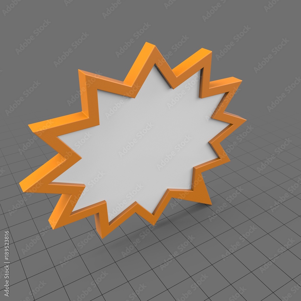 Jagged orange speech bubble Stock 3D asset | Adobe Stock