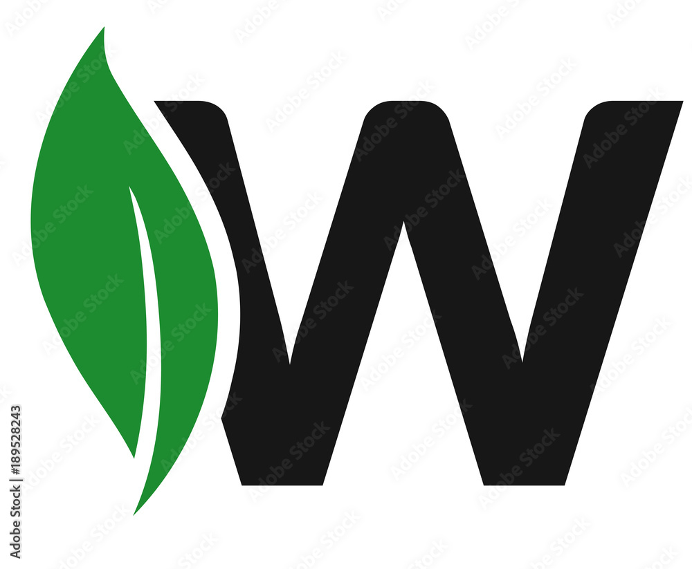 W green eco logo/icon Stock Illustration | Adobe Stock