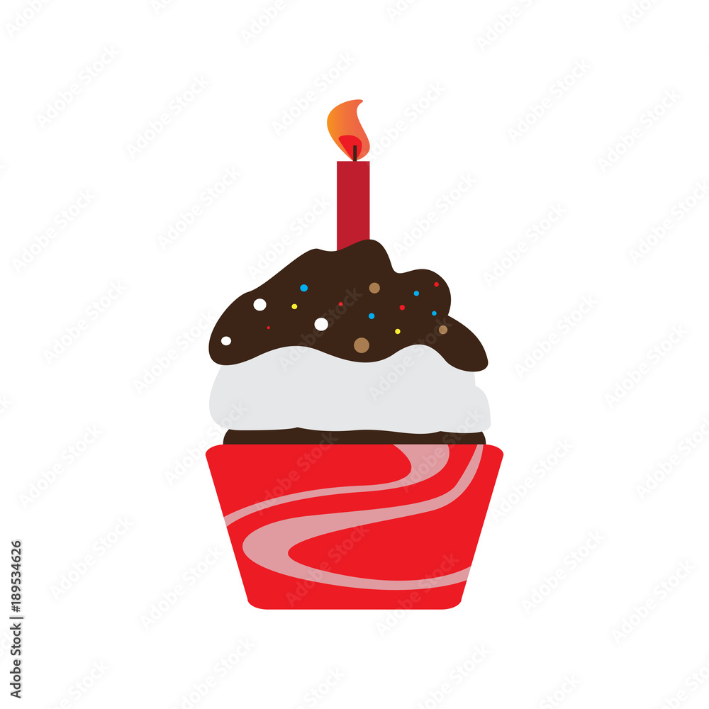 Birthday cupcake icon Stock Vector | Adobe Stock