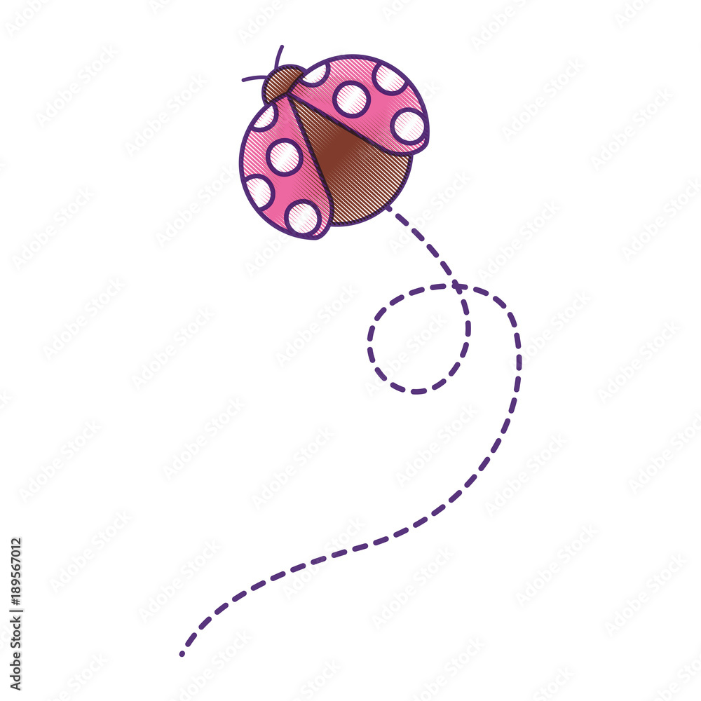 cute flying ladybug animal cartoon vector illustration drawing design ...