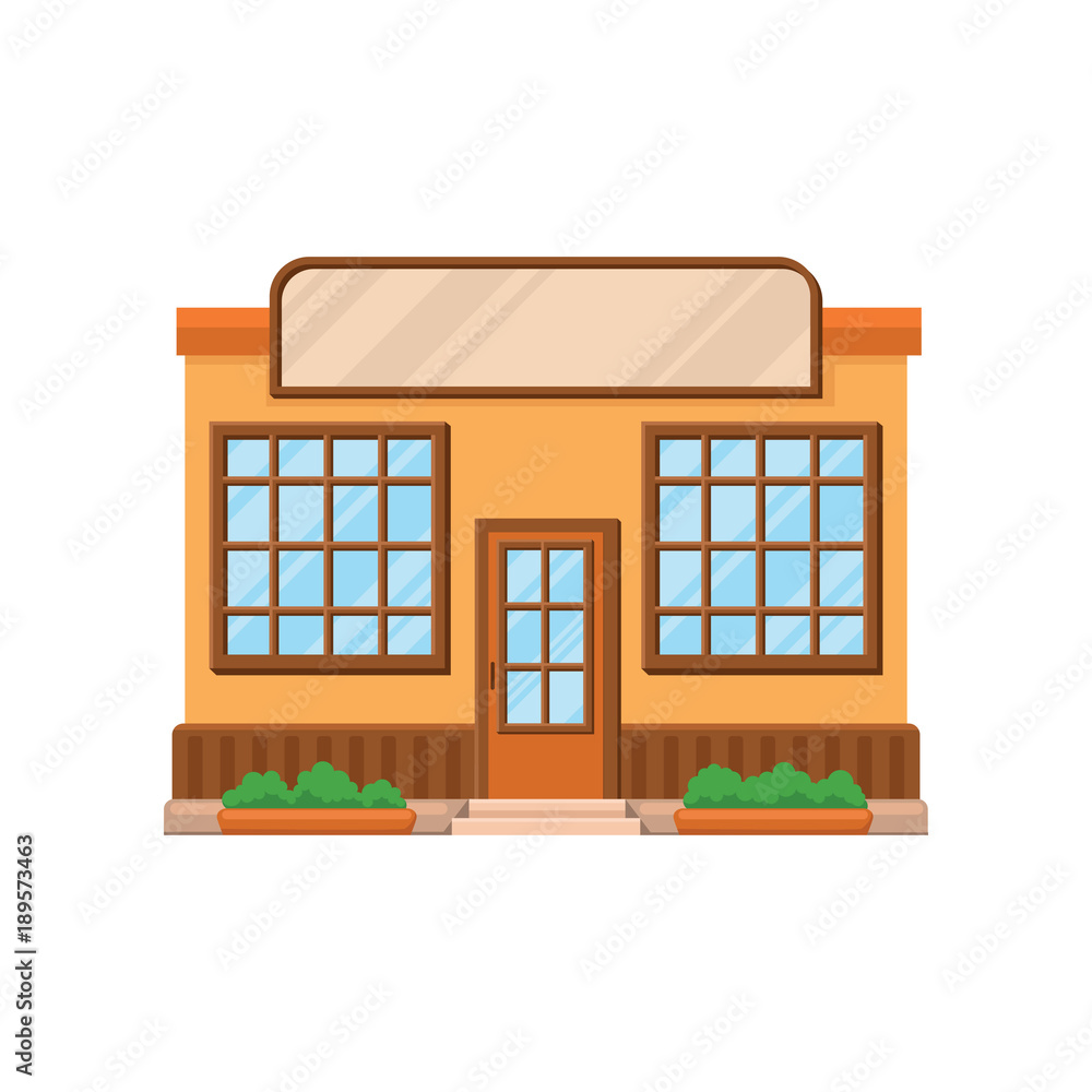 Cafe shop or restaurant facade, front view of store building cartoon ...