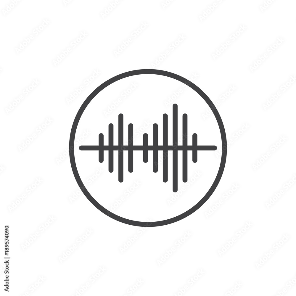 Soundwave line icon, outline vector sign, linear style pictogram ...