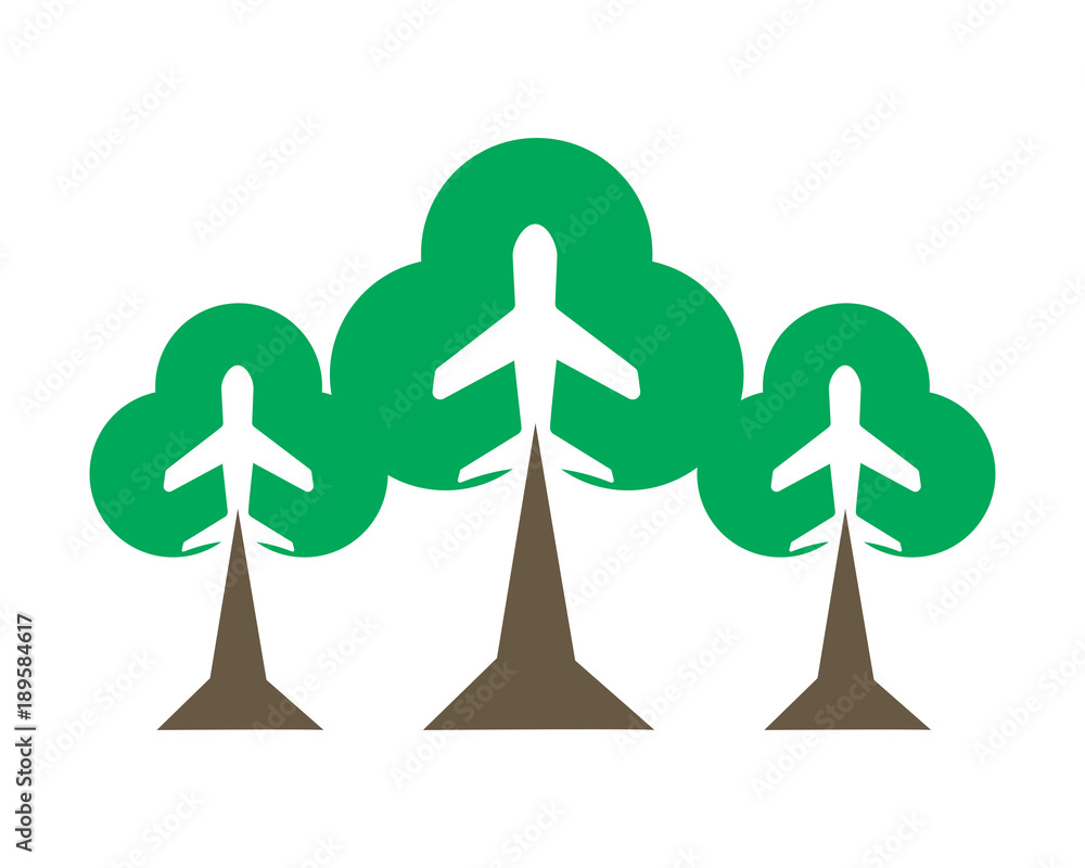 plane airplane airways airline airport silhouette tree plant image icon ...