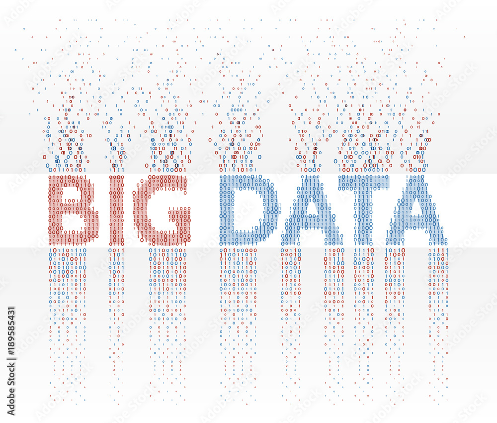 Abstract big data background with binary code. Machine learning ...