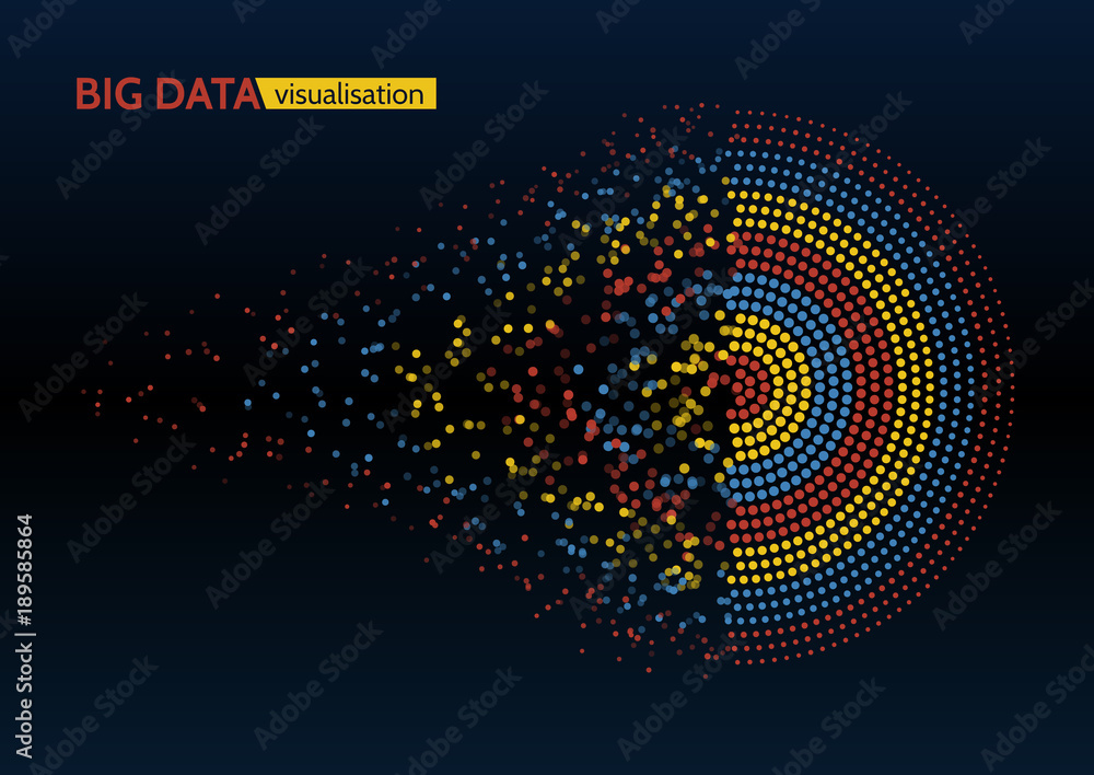 Abstract Colorful Big Data Machine Learning Algorithm Visualization