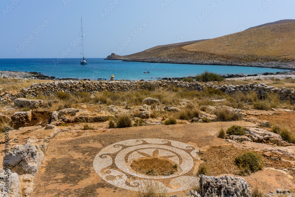Poseidon temple at cape Tenaro in Mani Greece, the southernmost point ...