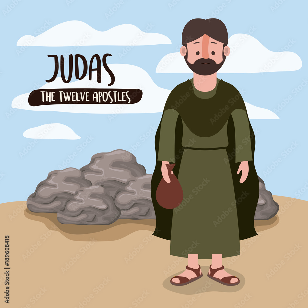 the twelve apostles poster with judas in scene in desert next to the ...