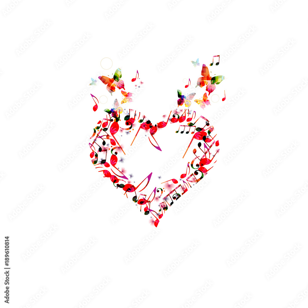 Colorful frame with music notes isolated. Music elements for card ...