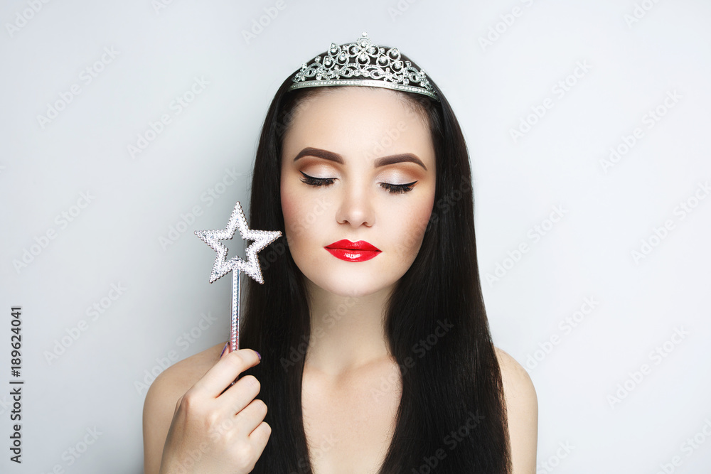beauty queen competition winner with a crown Stock Photo | Adobe Stock