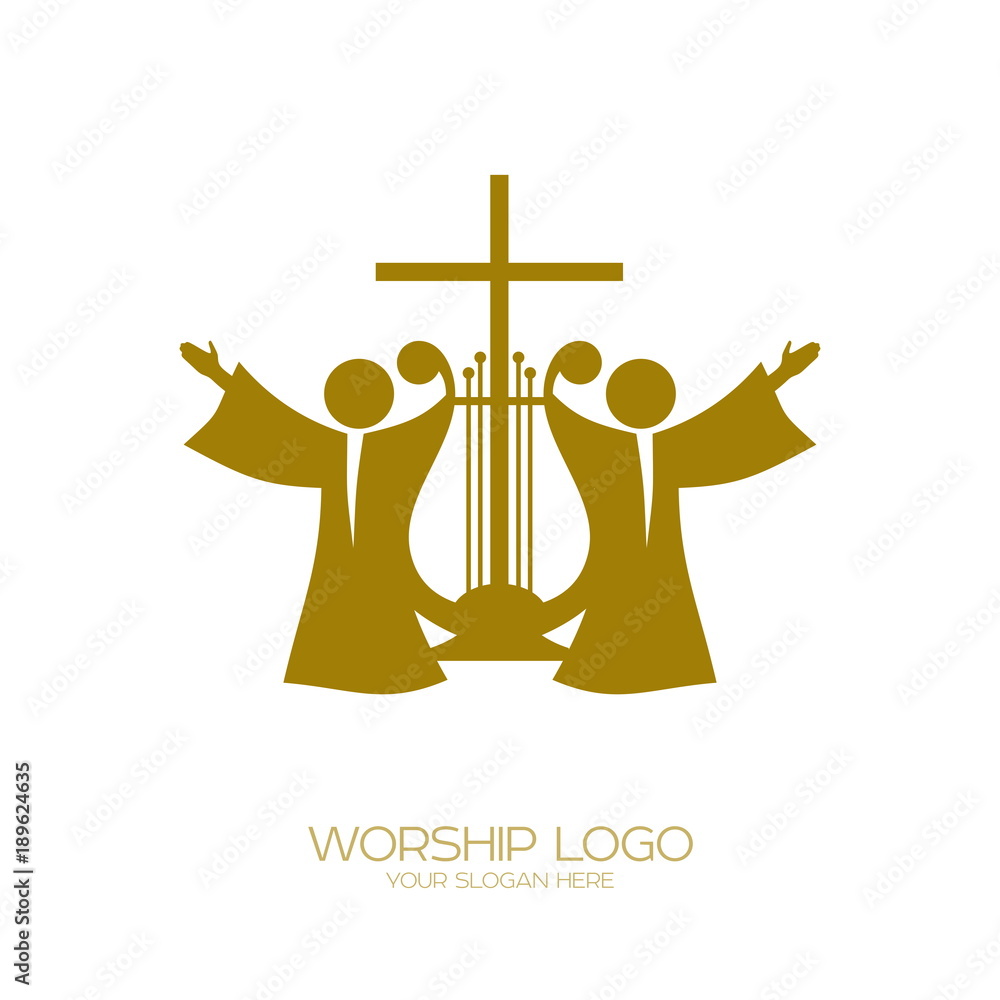 Music logo. Christian symbols. Worshiping God Stock Vector | Adobe Stock