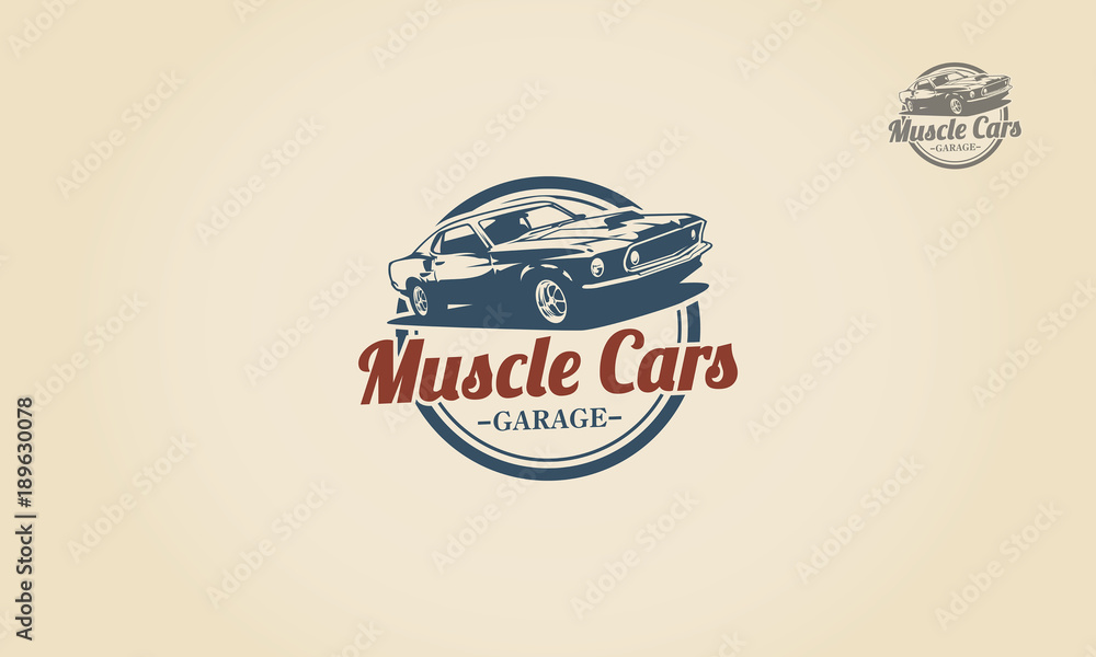 Muscle Car logo template for your company. Vector logo illustration ...