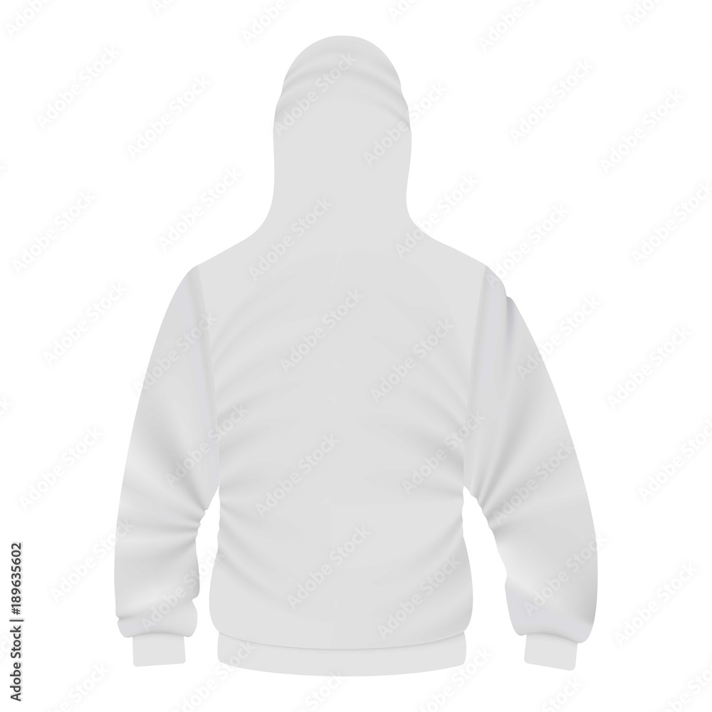 Back of white hoodie mockup, realistic style Stock Vector | Adobe Stock