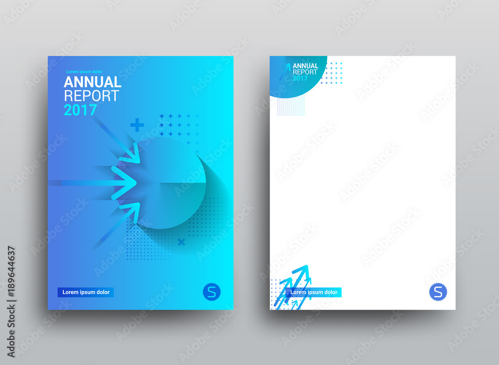 Template cover and page design. Illustration with arrows and circular ...
