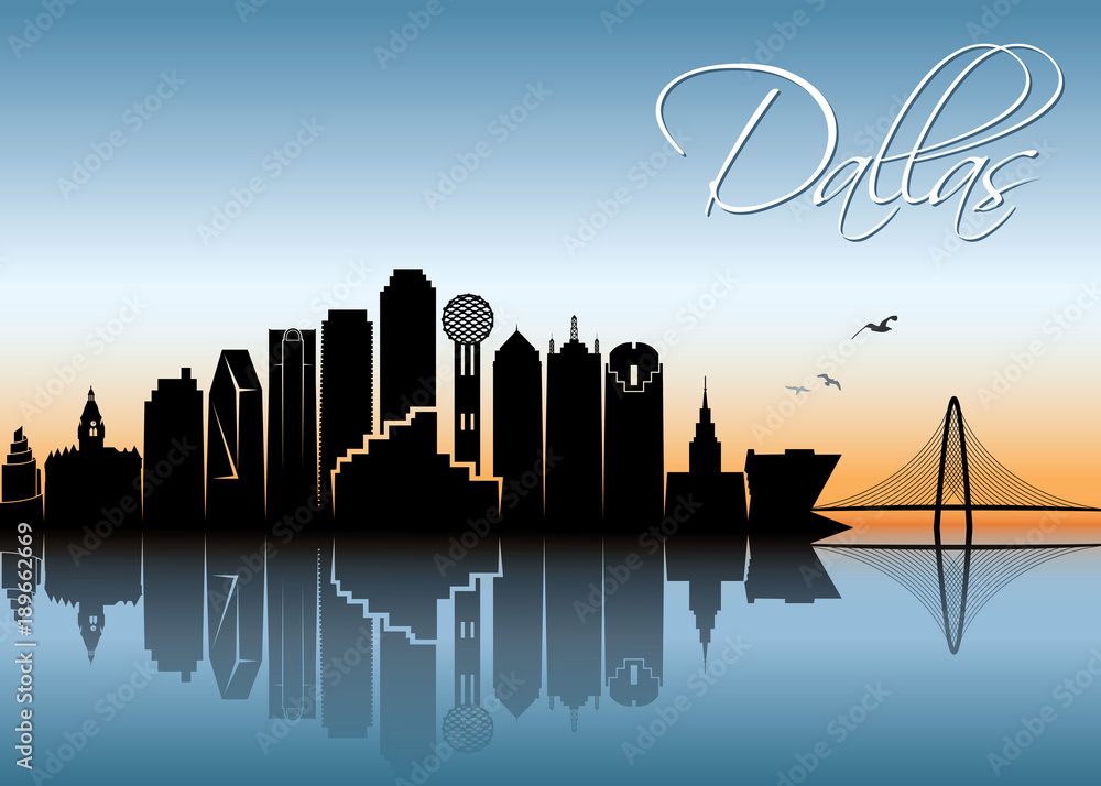 Dallas skyline Stock Vector | Adobe Stock