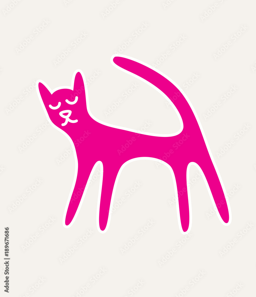 Pink Cat Logo, art vector design Stock Vector | Adobe Stock
