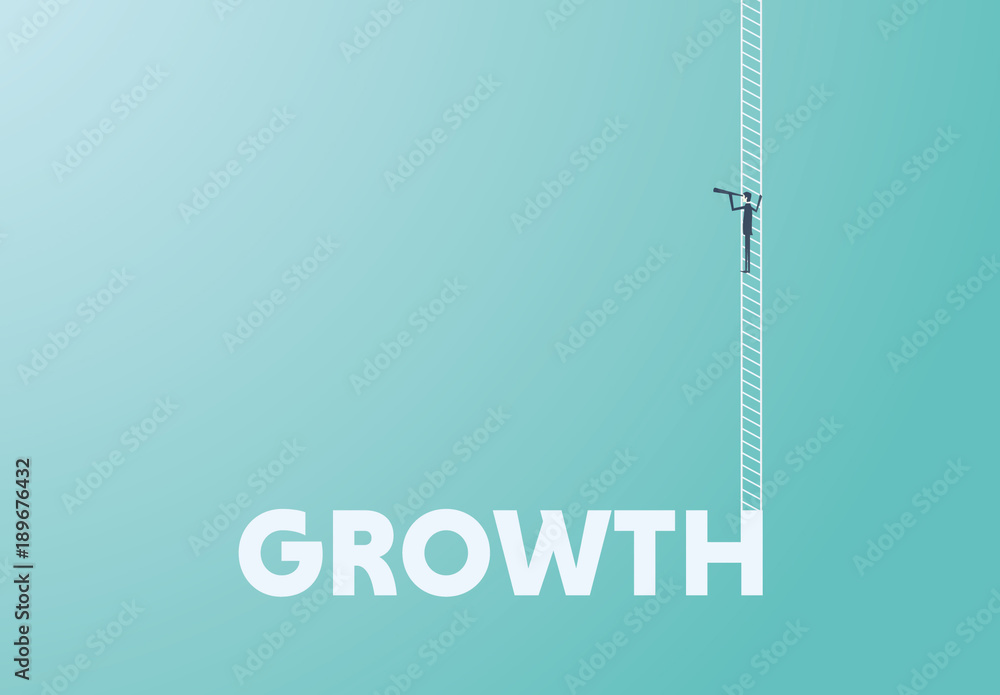 Business Career Growth with Ladder Illustration Stock Template | Adobe ...