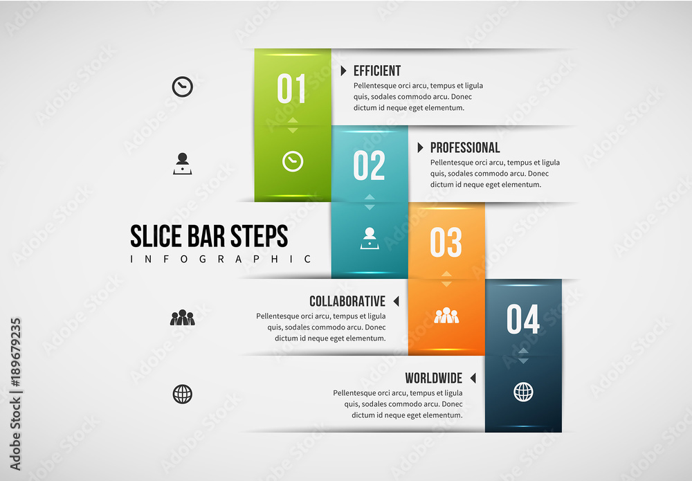 Stair Step Bar Infographic Stock Template | Adobe Stock