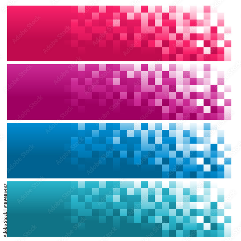 Colorful Pixel Banners Stock Vector | Adobe Stock