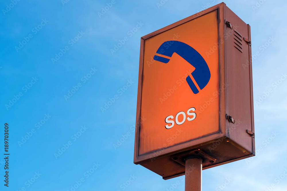 Emergency phone booth on a motorway in Thailand Stock Photo | Adobe Stock