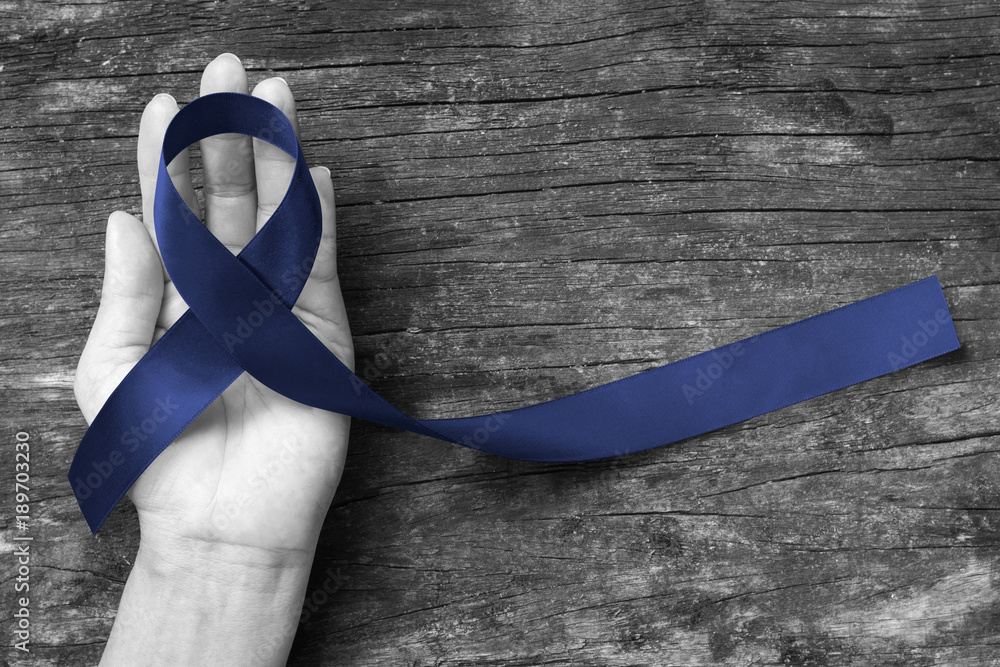 Indigo ribbon (isolated on white, clipping path) for indigo ribbon day ...