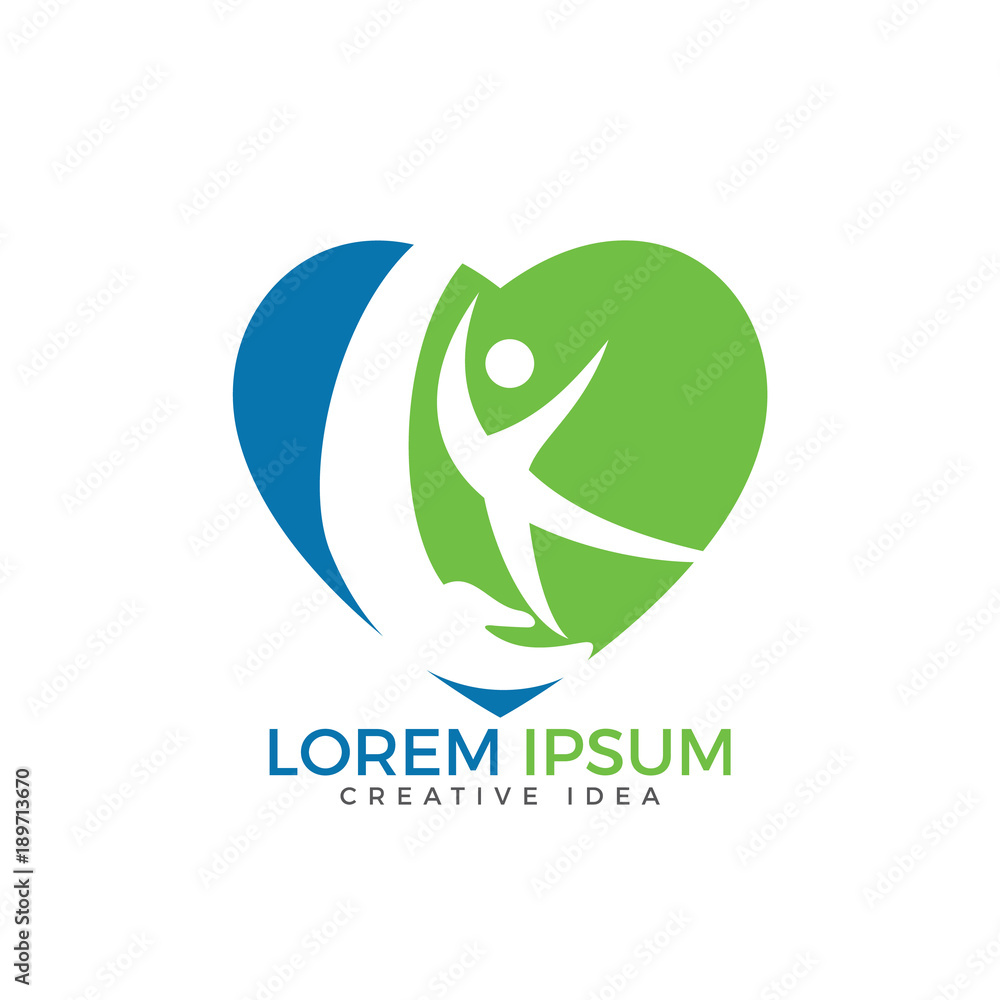 Sport fitness medical or health care center logo design concept. Stock ...