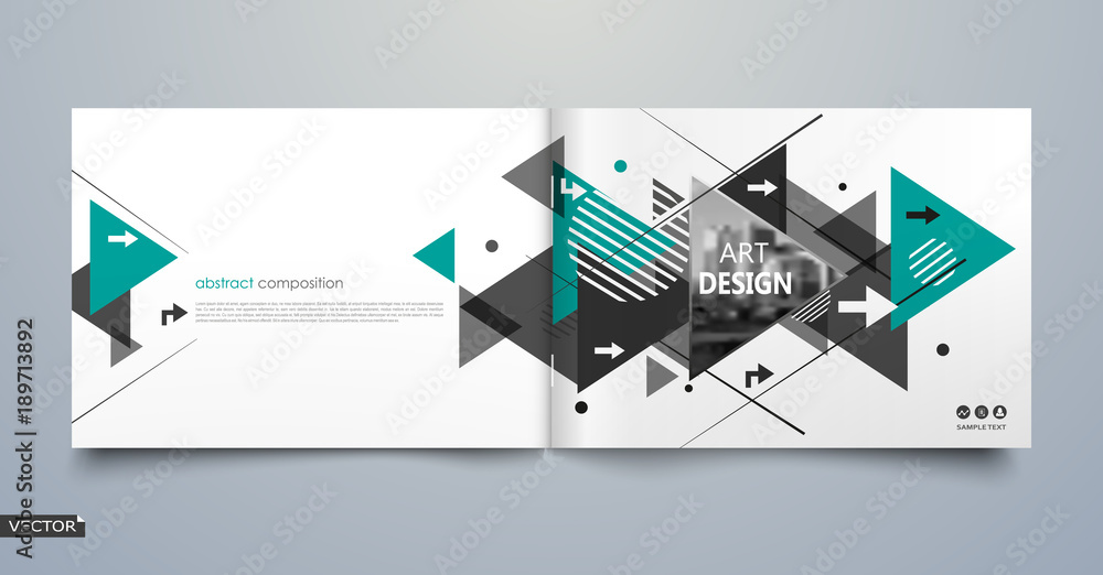 Abstract blurb theme. White brochure cover design. Info banner frame ...