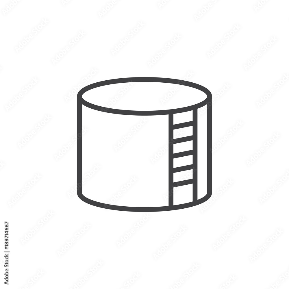 Storage tank line icon, outline vector sign, linear style pictogram ...