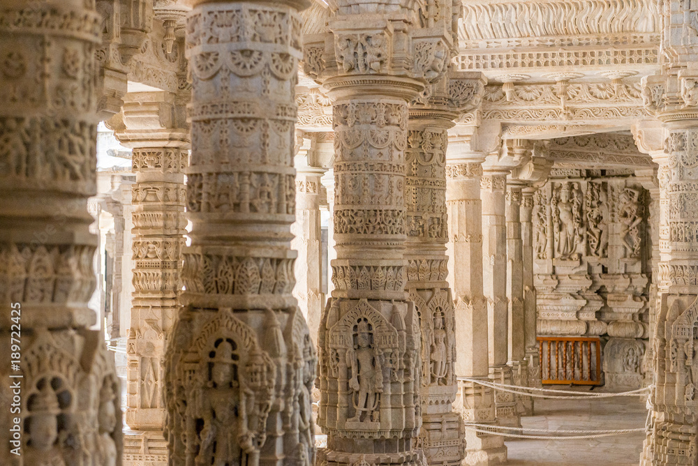 columns in Jain Temple of Ranakpur, Rajasthan Stock Photo | Adobe Stock