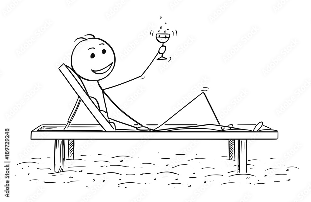 Cartoon stick man drawing conceptual illustration of successful man or ...