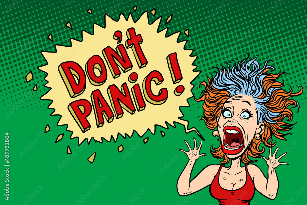 panic funny woman Stock Vector | Adobe Stock