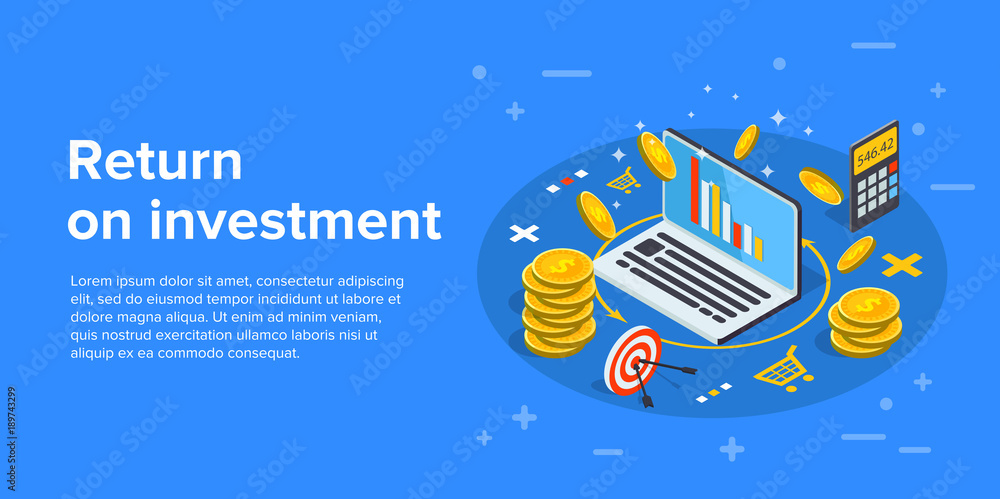 Return on investment concept vector illustration in isometric design ...