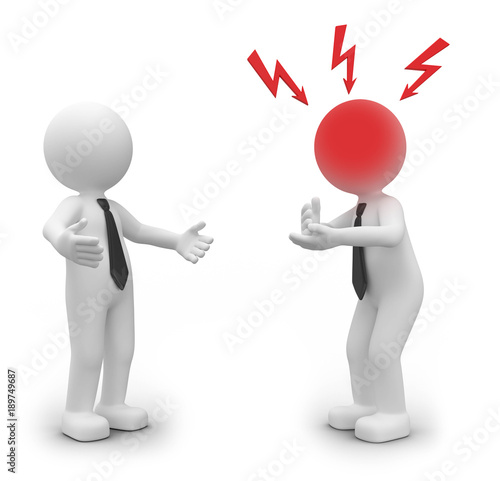 3d Männchen Stress und Ärger Stock Illustration | Adobe Stock