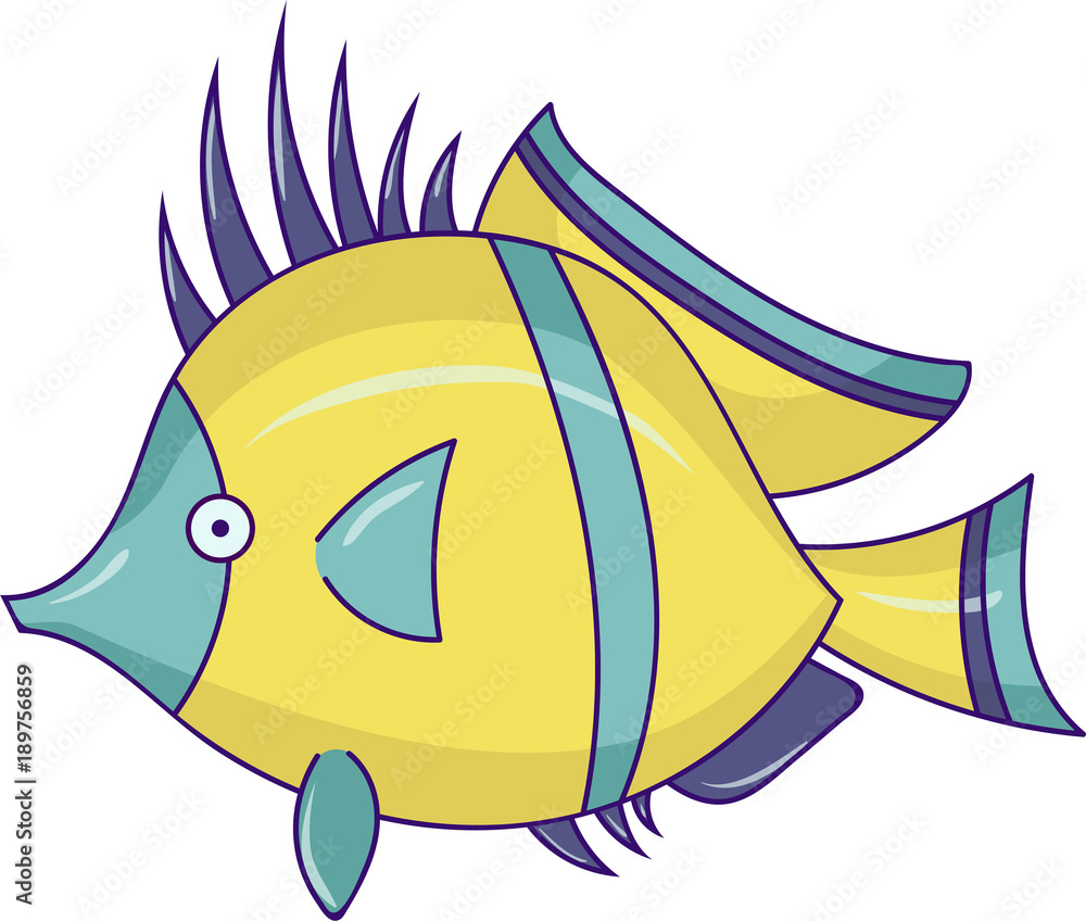 Cartoon fish. Vector illustration . Stock Vector | Adobe Stock