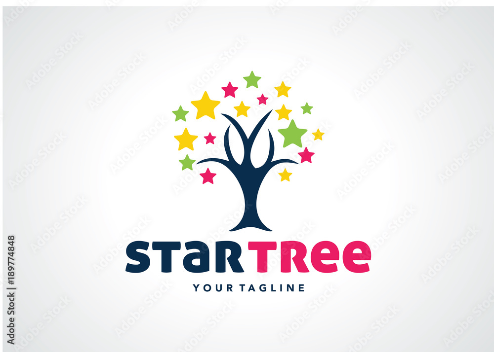 Star Tree Logo Template Design Vector, Emblem, Design Concept, Creative ...
