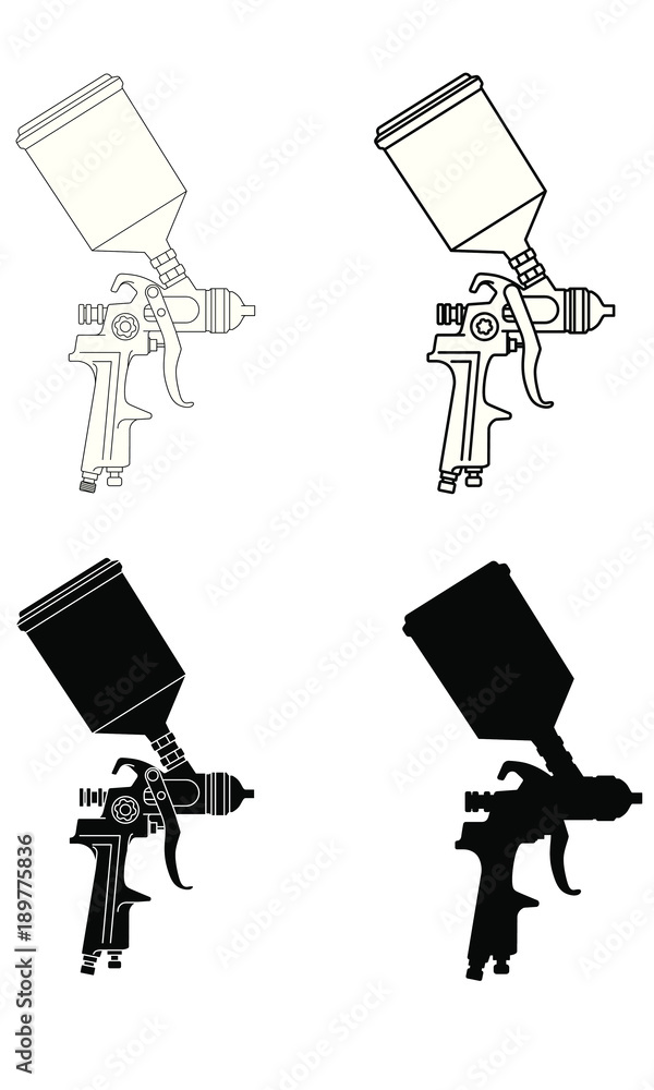 Spray gun solid and outlined Stock Vector | Adobe Stock