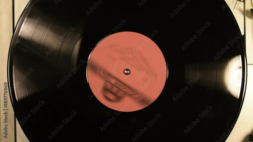 Vintage vinyl player close up top view. Vinyl record Stock Video ...