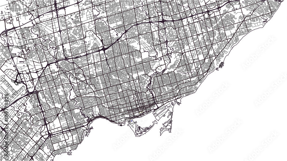 vector map of the city of Toronto, Canada Stock Vector | Adobe Stock