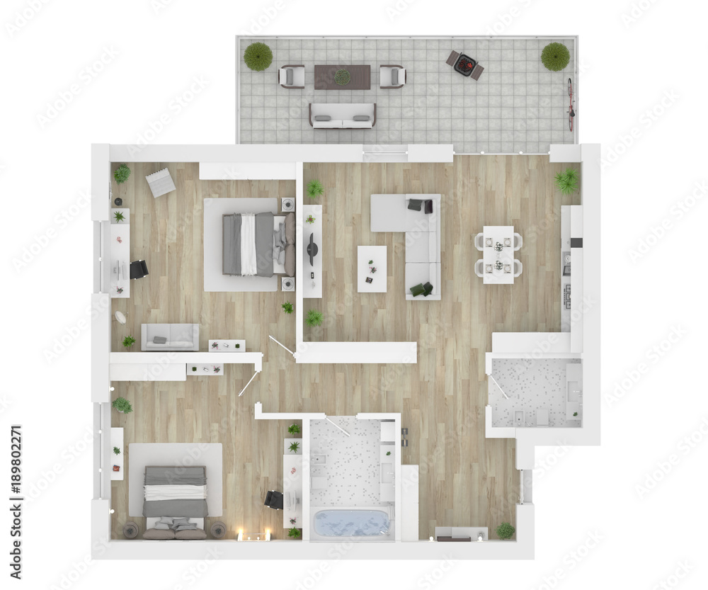 Floor plan top view. Apartment interior isolated on white background ...