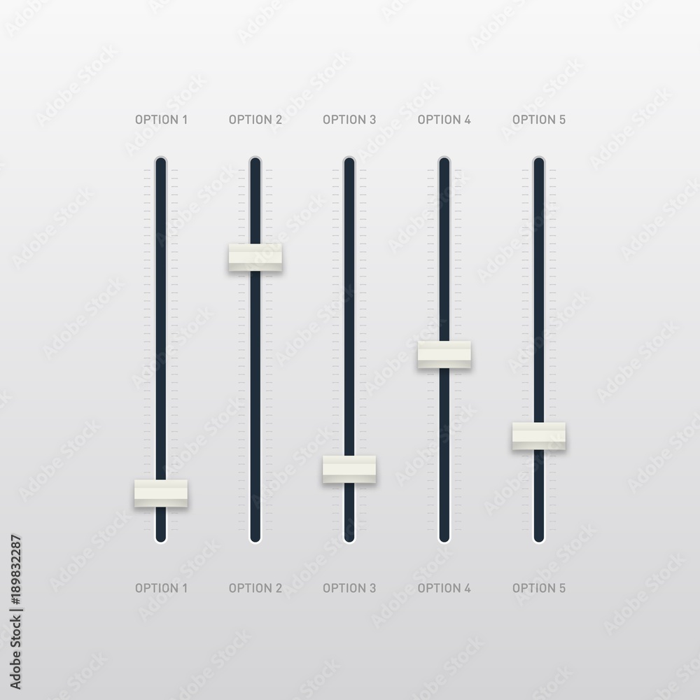 Balance control panel. The sound panel. Vector illustration. Realistic ...
