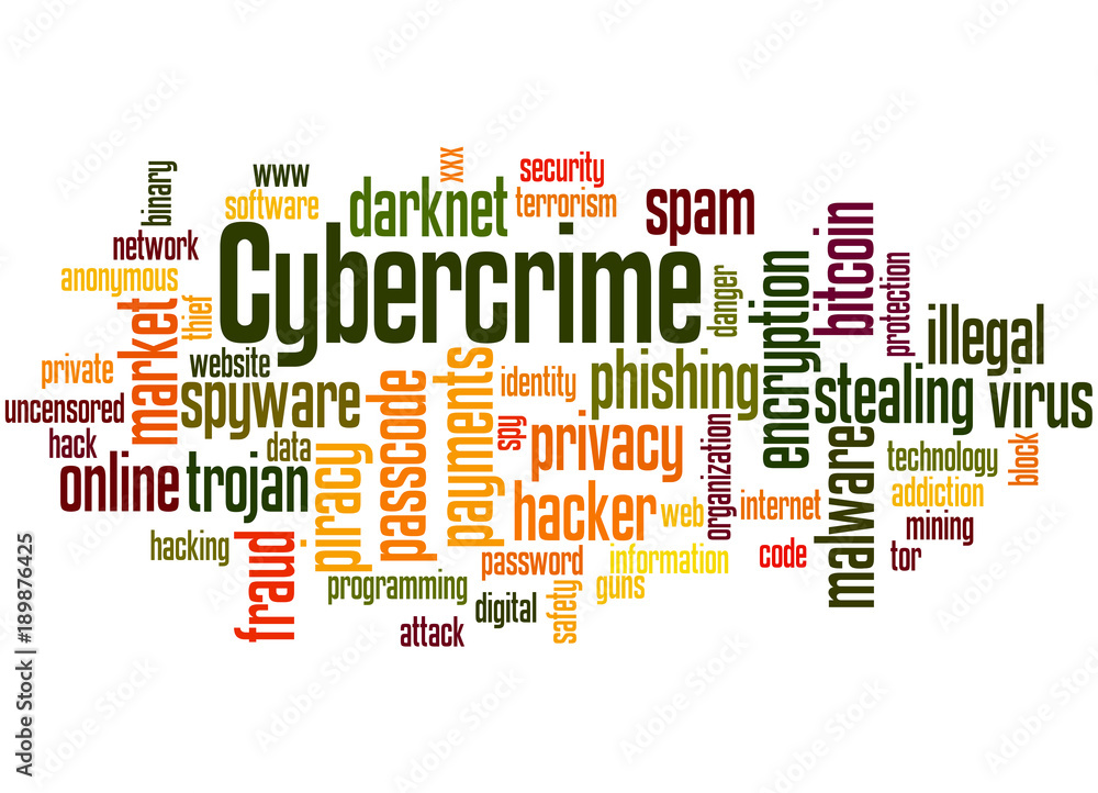 Cybercrime word cloud concept 2 Stock Illustration | Adobe Stock