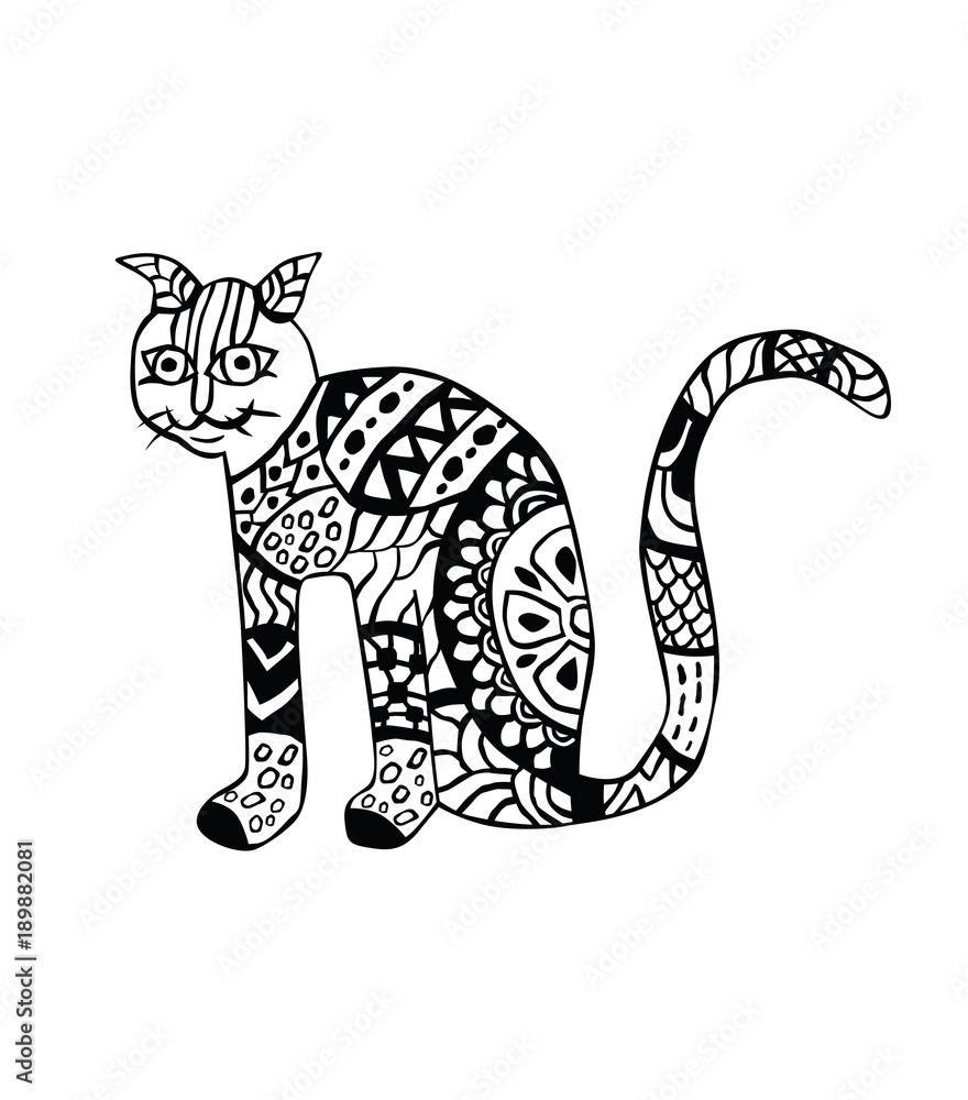 Decorative cat design Stock Vector | Adobe Stock
