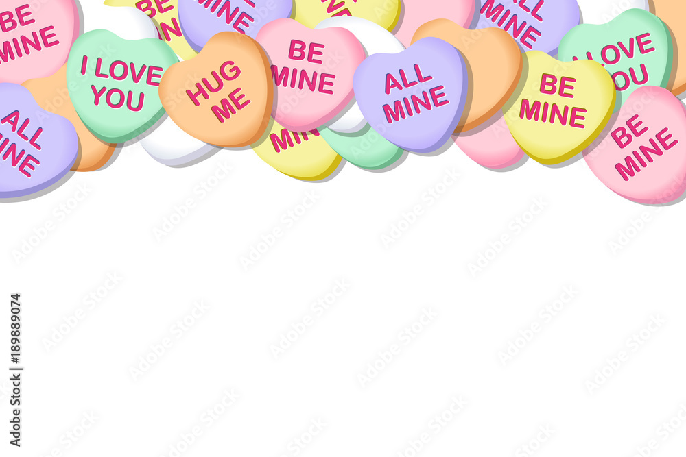 Valentine Candy Hearts Border