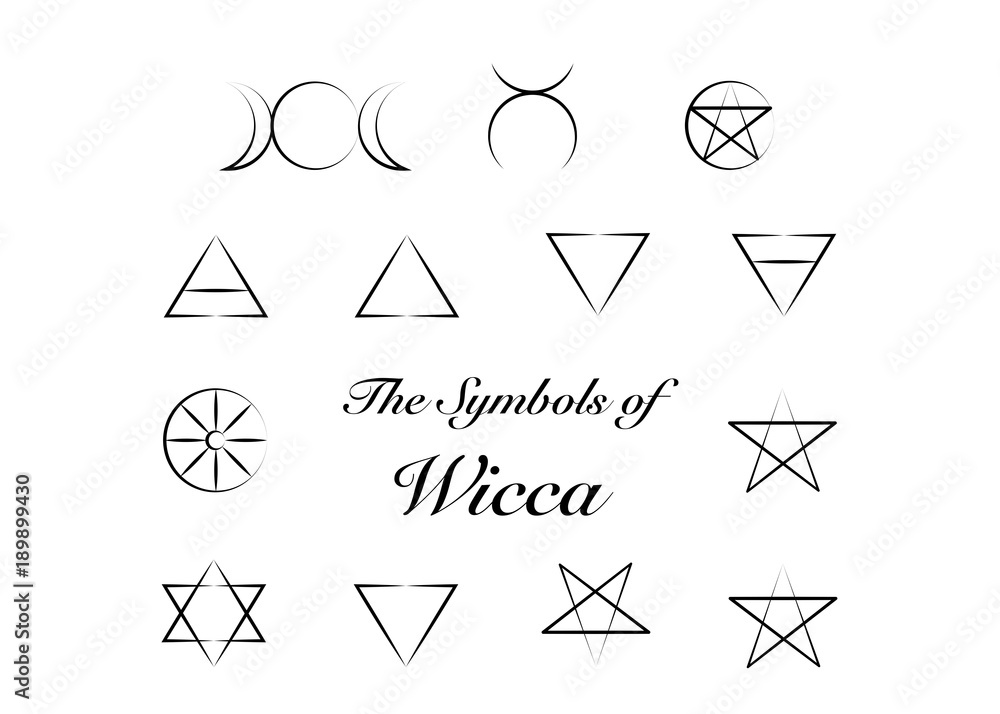 Set of Witches runes, wiccan divination symbols. Ancient occult symbols ...