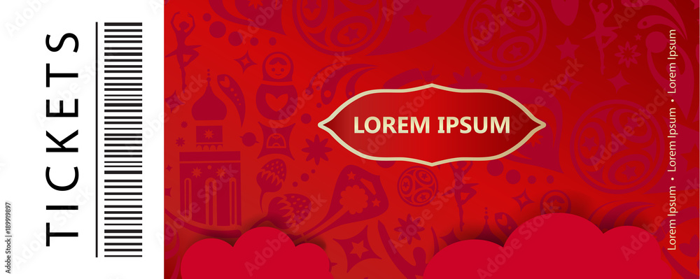 Welcome to Russia abstract invitation, ticket, poster with Russian folk ...