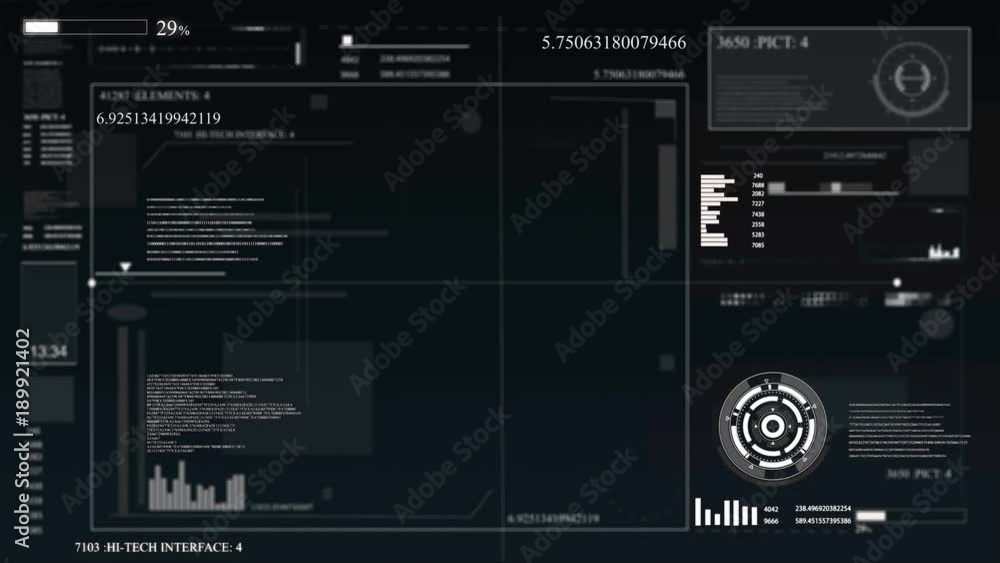 HUD for a business application. Futuristic user interface of the ...